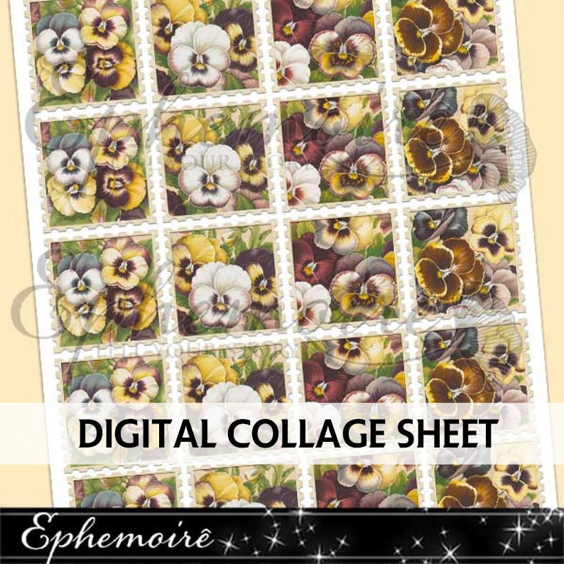 Junk Journal Printable Digital Printable Faux Stamps Fussy | Etsy