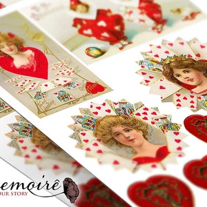 Junk Journal Printable - VINTAGE VALENTINES - Fussy Cut - Cardmaking ...