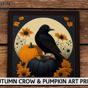 Vintage FALL CROW Printable WALL Art Vintage Americana Wall - Etsy