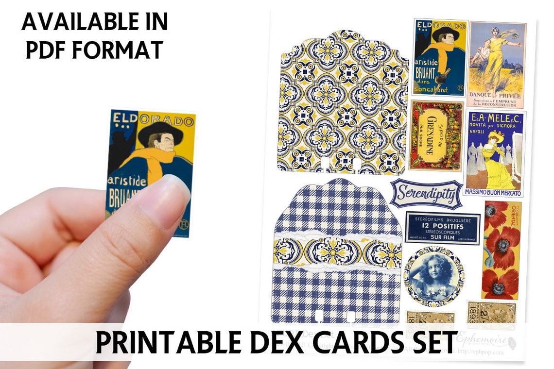 Digital Printable Dex Cards Printable Crafts Collage Sheet - Etsy