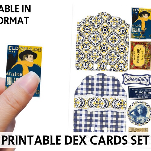 Digital Printable Dex Cards Printable Crafts Collage Sheet - Etsy