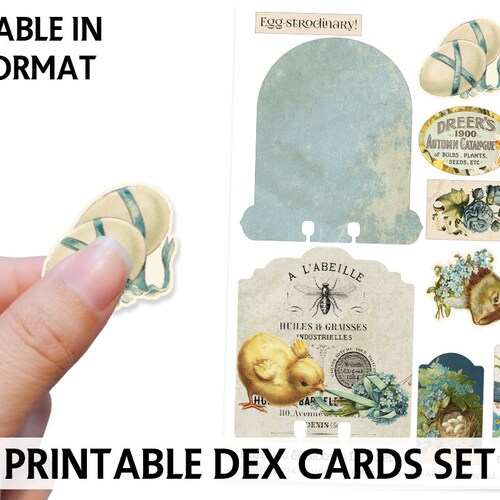 Printable DEX Cards With Ephemera Easter Dex Card Dex Card - Etsy