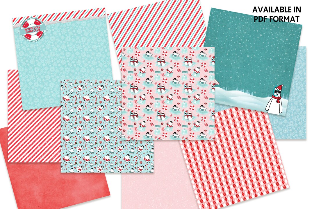 Digital Printable Paper CHRISTMAS PAPERS Polar Bear Christmas ...