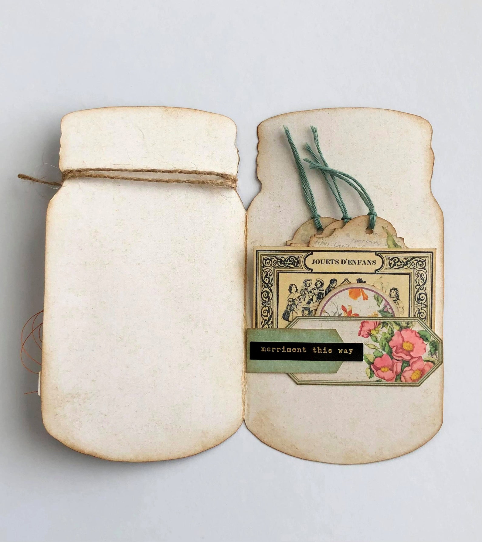 Printable MASON JAR CARD Kit Vintage Floral Card Kit Card | Etsy