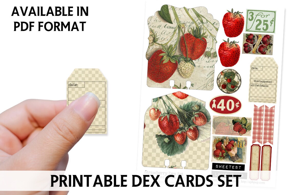 Digital Printable Dex Cards Printable Crafts Collage Sheet - Etsy
