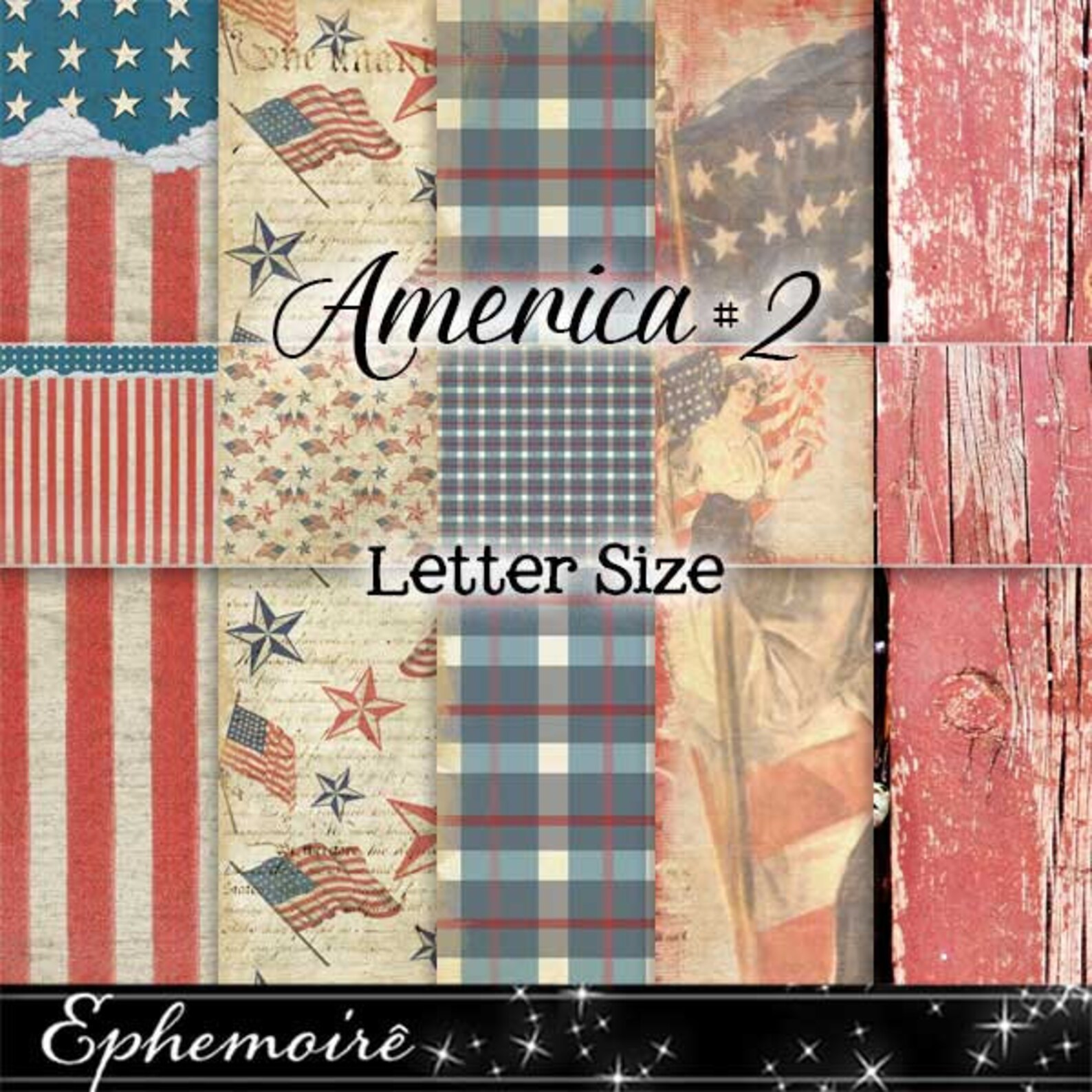 Digital Printable Papers AMERICA Patriotic July 4 | Etsy