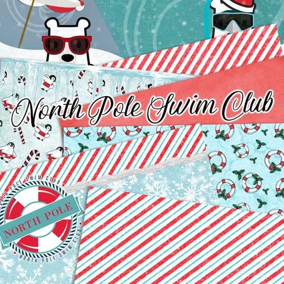 Digital Printable Paper CHRISTMAS PAPERS Polar Bear | Etsy