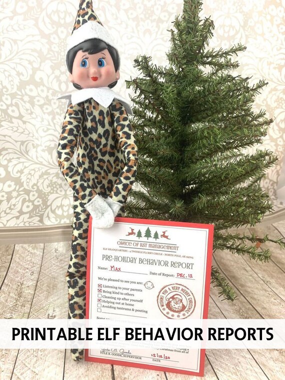 Printable Elf Report Elf Report Santa Holiday Behavior - Etsy