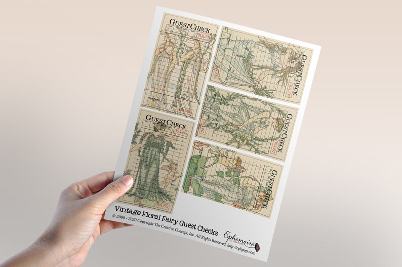 Printable GUEST CHECKS Floral Fairies Fairy Guest Checks - Etsy