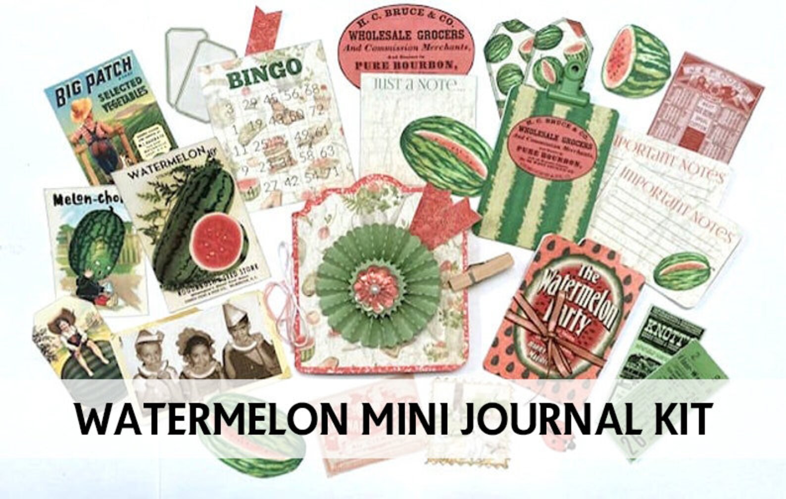 Printable WATERMELON Mini Journal Vintage Summer Theme - Etsy