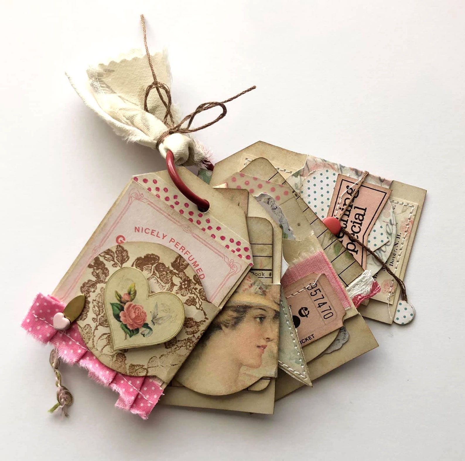 Printable TAG BOOKLET Shabby Chic Tag Booklet Junk Journal | Etsy