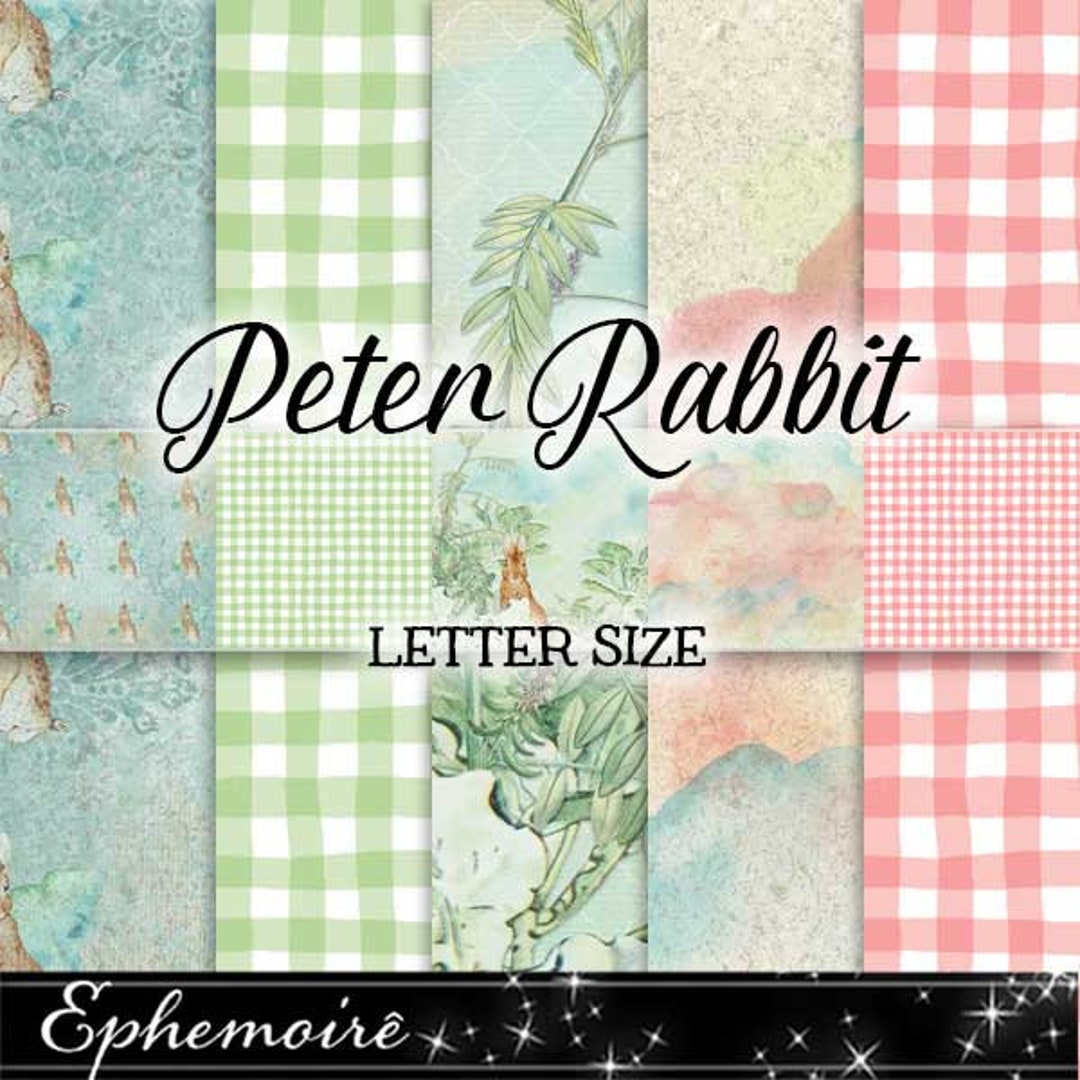 Digital Printable Papers PETER RABBIT Beatrix Potter Nursery Digital ...