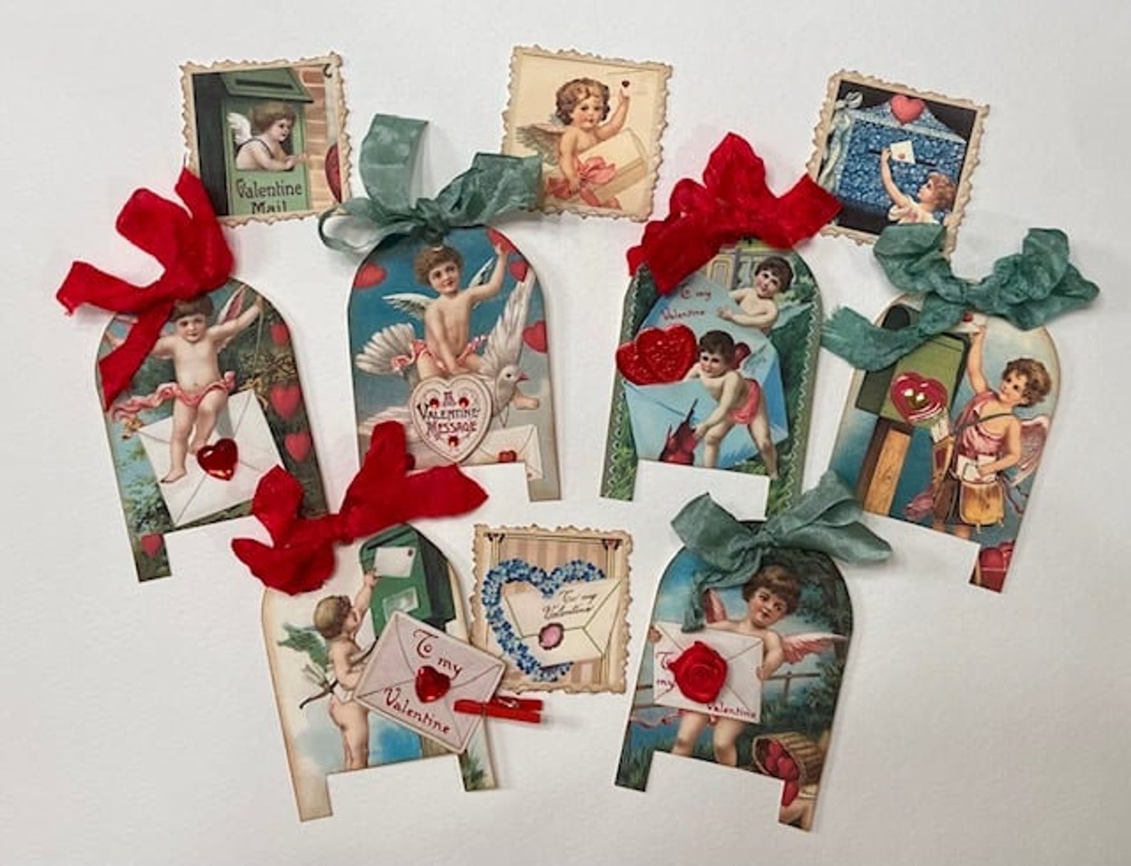 Junk Journal Printable VALENTINE MAILBOX TAGS Valentine - Etsy
