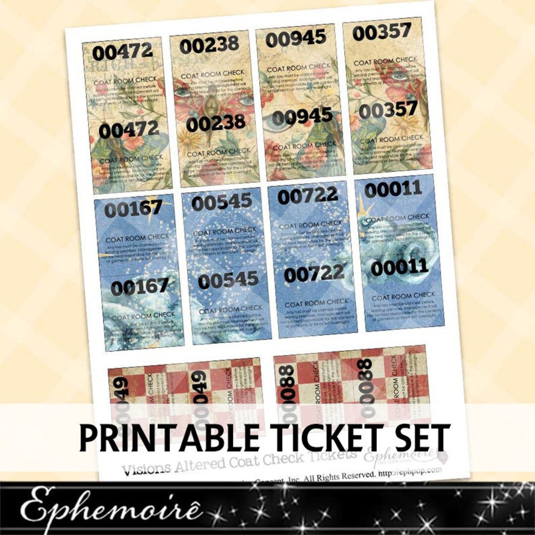 Junk Journal Printable - Digital Printable Ticket Sheet - FAIRIES ...