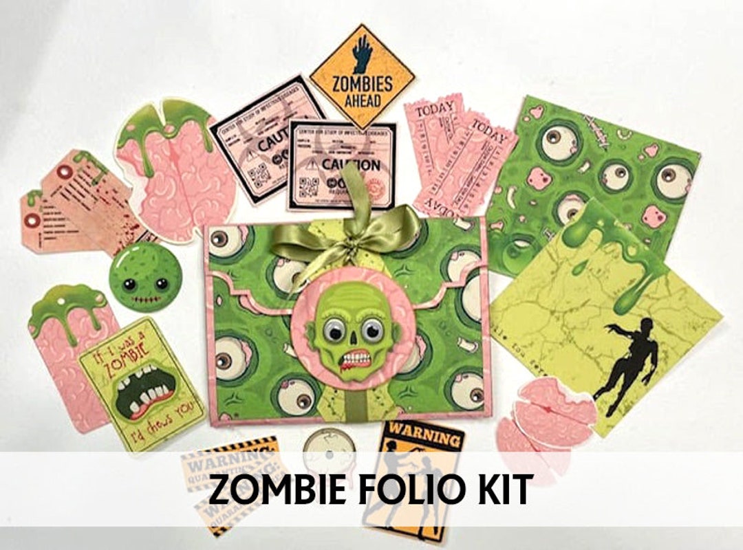Junk Journal Printable - HALLOWEEN Zombie Folio - Digital Scrapbook ...
