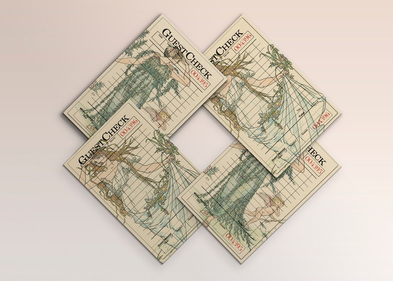 Printable GUEST CHECKS Floral Fairies Fairy Guest Checks | Etsy