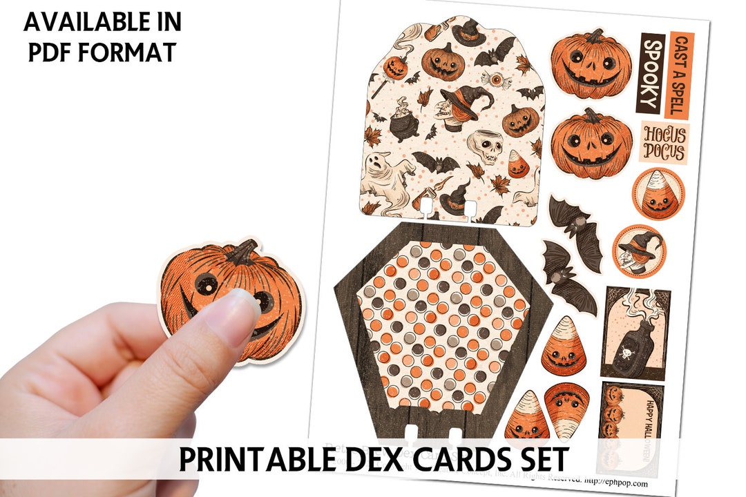 Digital Printable Dex Cards - Printable Crafts - Halloween Dex Cards ...