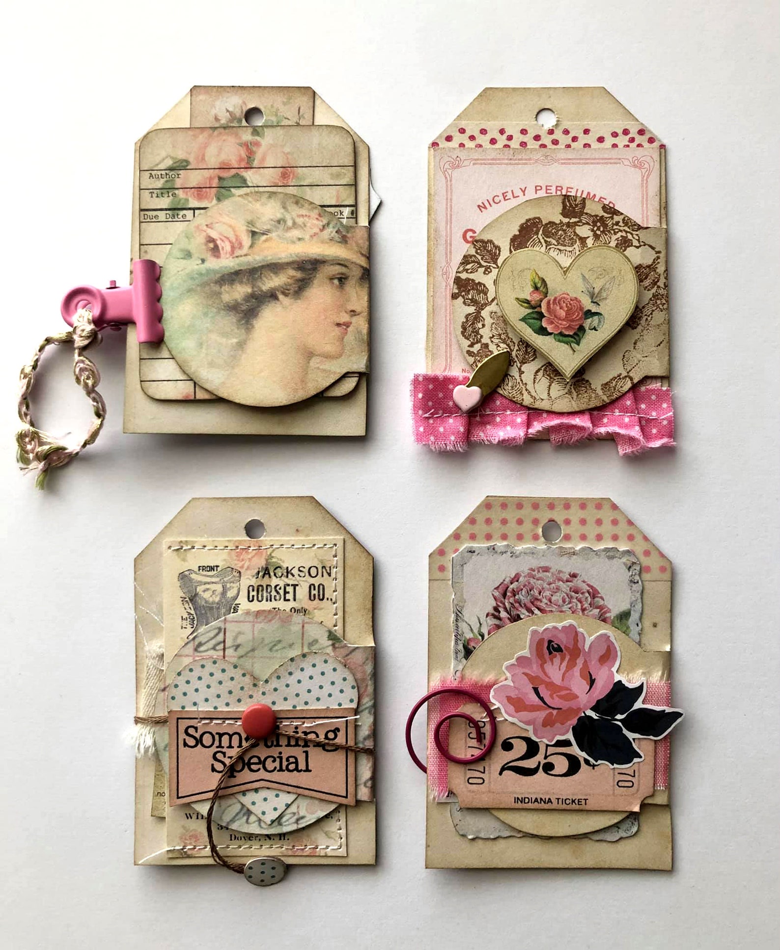 Printable TAG BOOKLET Shabby Chic Tag Booklet Junk Journal | Etsy