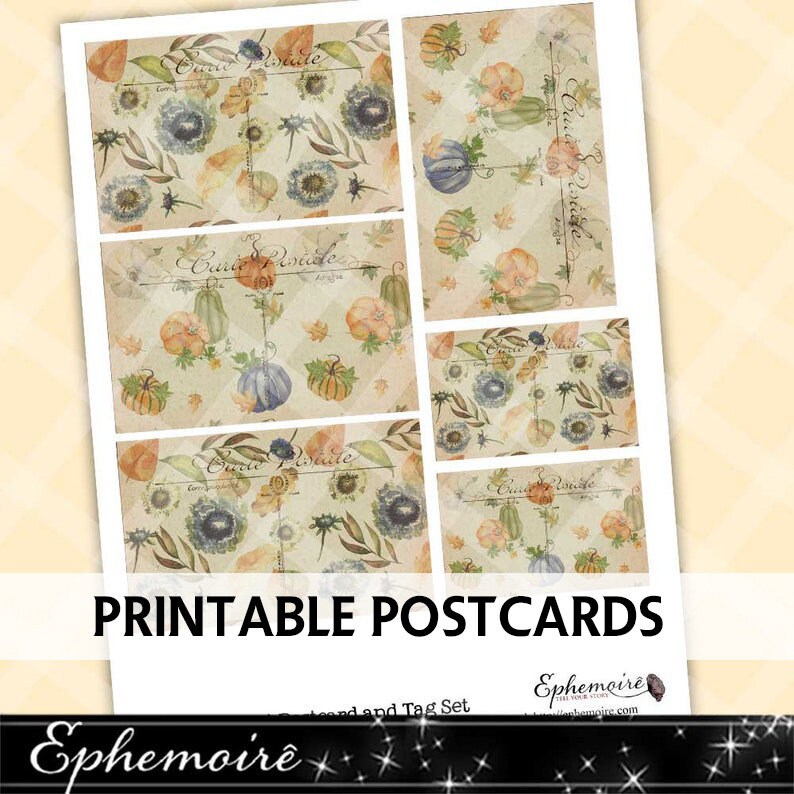 Digital Scrapbook Altered Postcards Art Journal Cardmaking Autumn ...
