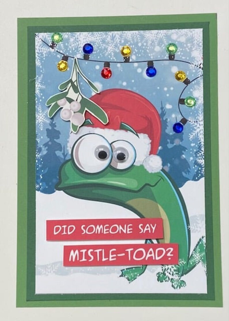 Printable Christmas Cards Toad CHRISTMAS MISTLE-TOAD Card | Etsy