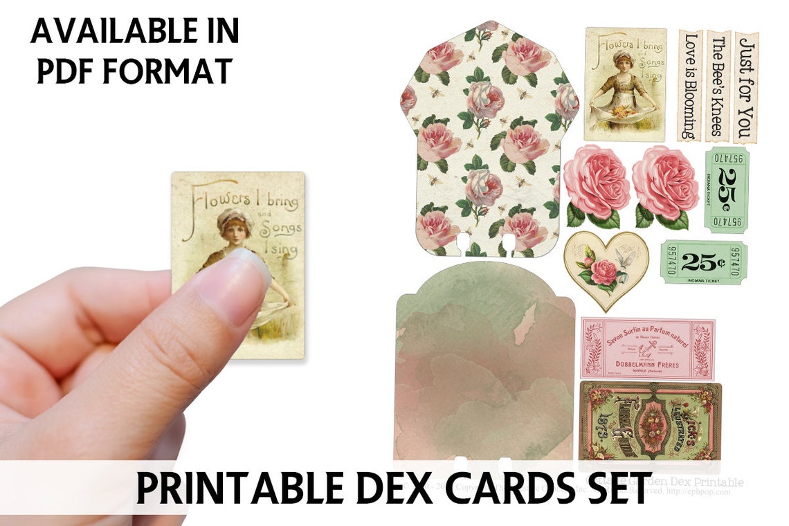 Digital Printable Dex Cards Printable Crafts Collage Sheet - Etsy