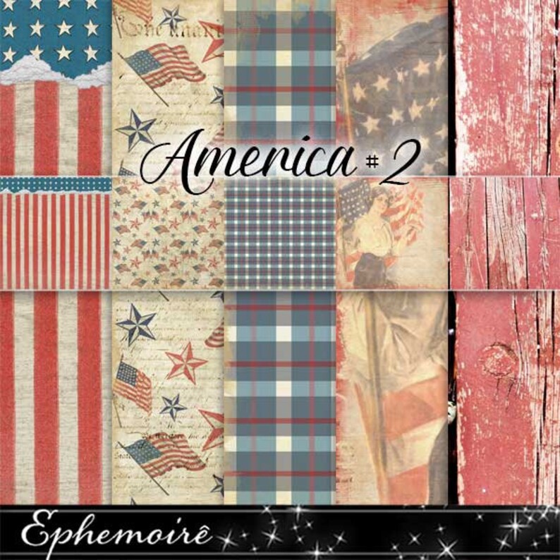 Digital Printable Papers AMERICA Patriotic July 4 | Etsy