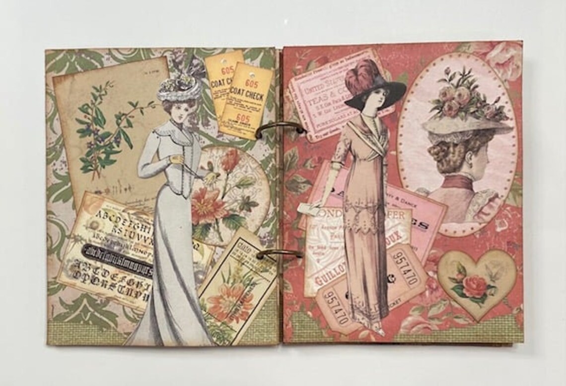 Junk Journal Printable FASHION ILLUSTRATIONS Fussy Cut | Etsy