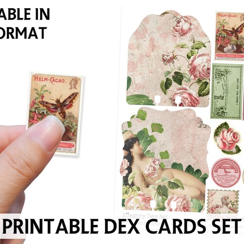 Digital Printable Dex Cards Printable Crafts Collage Sheet - Etsy