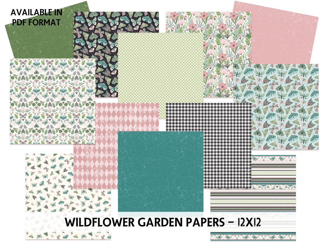 Digital Printable Papers WILDFLOWERS Digital Scrapbook Cardmaking ...