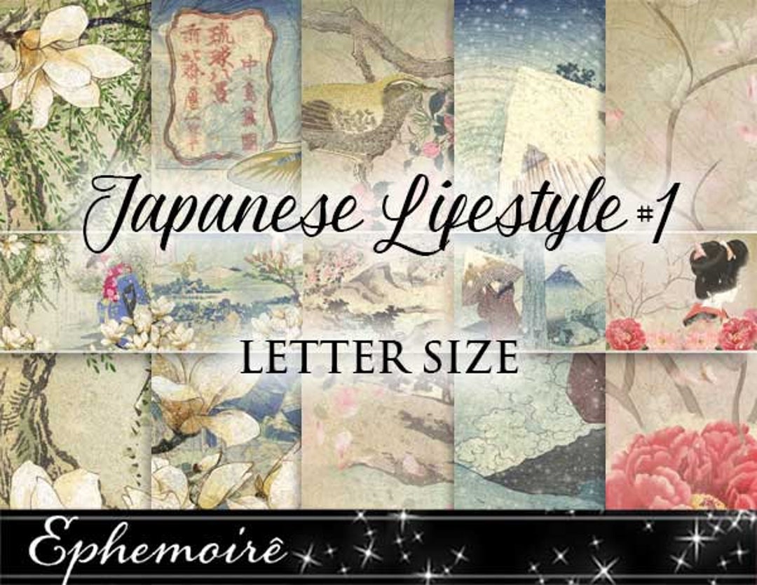 JAPANESE Digital Papers Japanese Backgrounds Digital Scrapbooking Asian ...