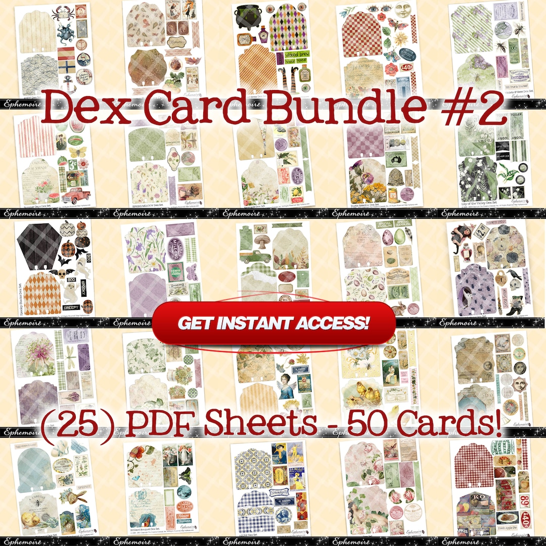 Printable DEX Cards Sets BUNDLE #2 - 25 Dex Sets - Printable Dex Card ...