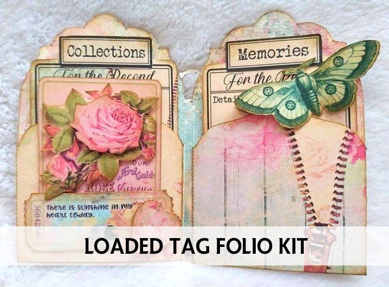Junk Journal Printable Loaded Tag Folio Kit Floral Tag | Etsy