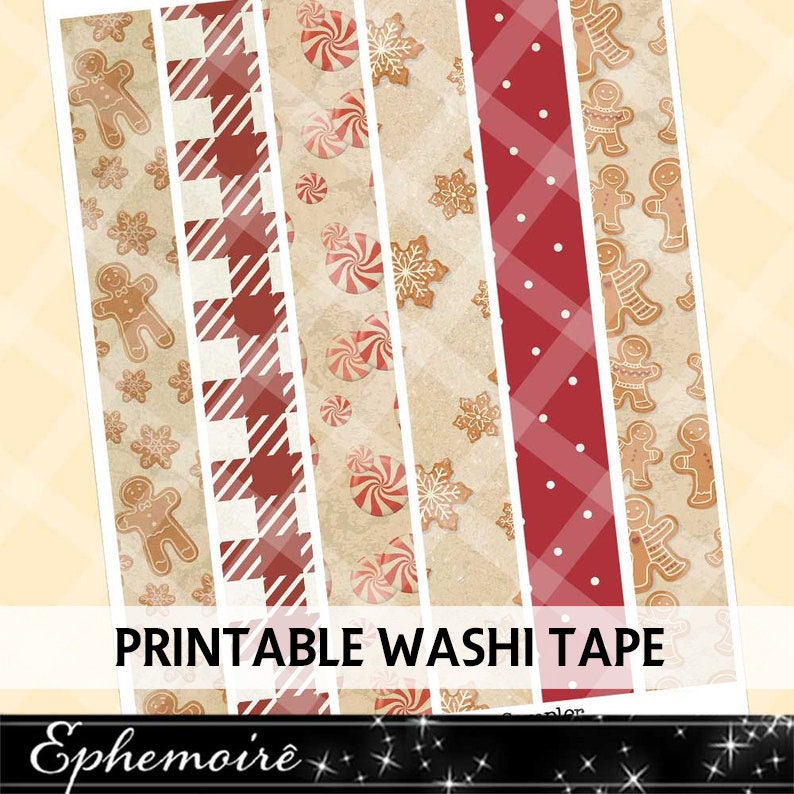 Junk Journal Printable GINGERBREAD Digital Washi Tape - Etsy