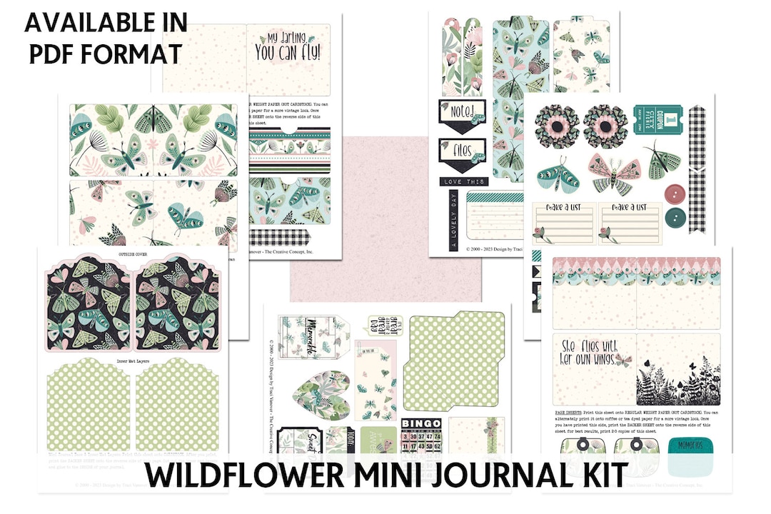 Junk Journal - Journal Printable - WILDFLOWER Mini Journal - Printable ...
