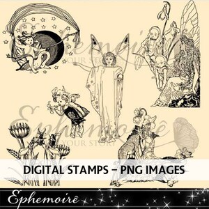Digital Stamps Fairy Digital Stamp Digital Scrapbooking Digi Stamps Fae ...