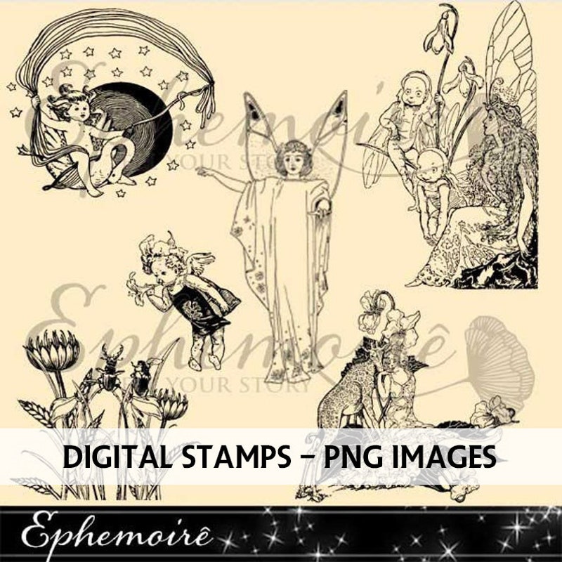 Fairy Digi Stamps - Etsy