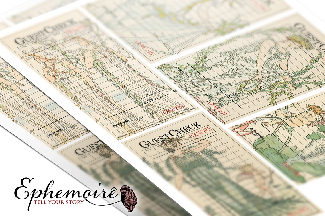 Printable GUEST CHECKS Floral Fairies Fairy Guest Checks - Etsy