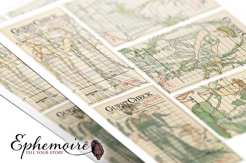 Printable GUEST CHECKS Floral Fairies Fairy Guest Checks | Etsy