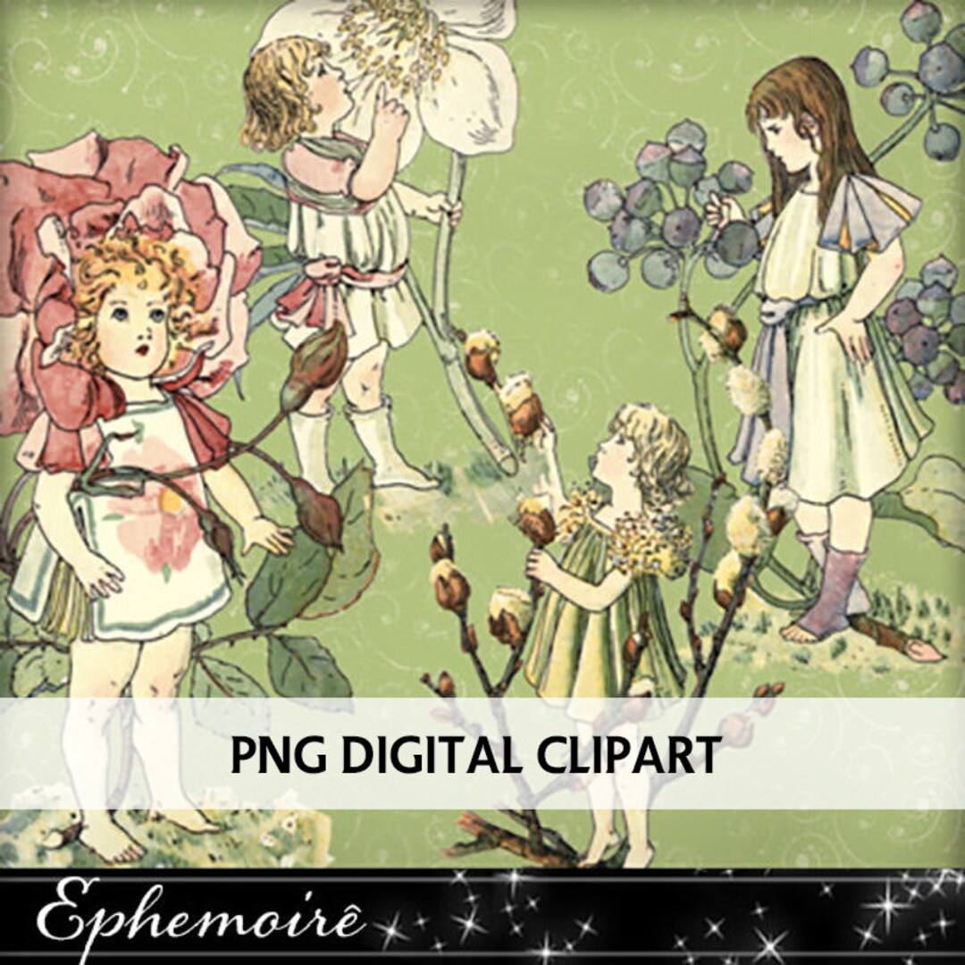Digital Clipart Images Fairy Flower Children Digital Scrapbooking ...