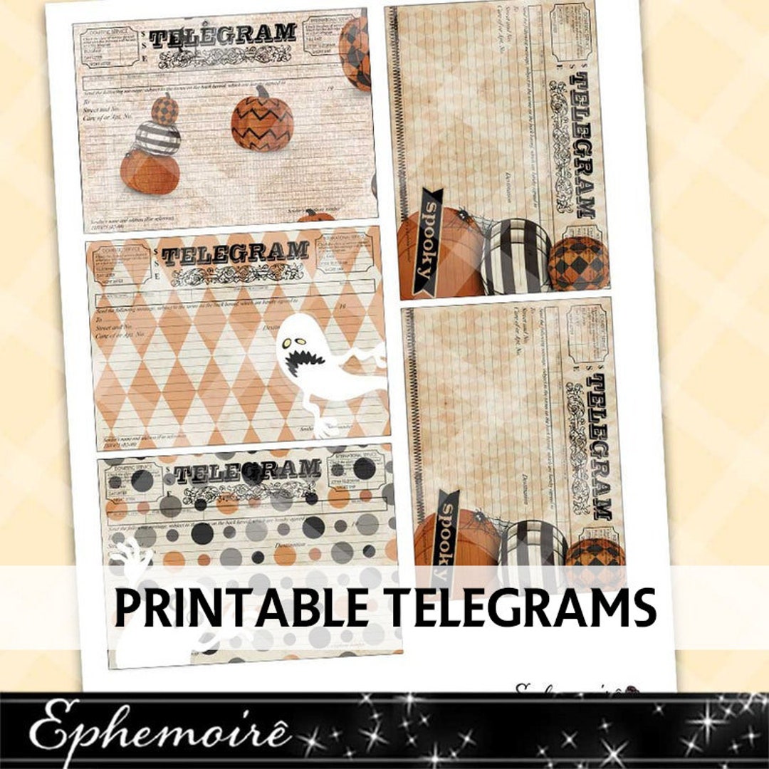 Junk Journal Printable - HALLOWEEN - Digital Printable Telegram ...