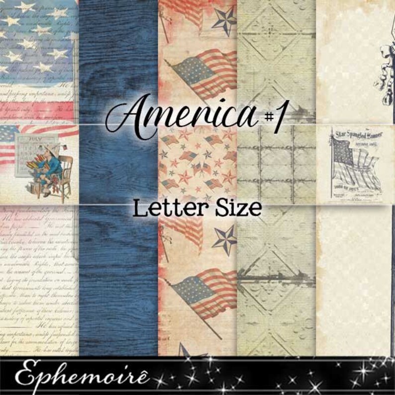 Digital Printable Papers AMERICA Patriotic July 4 | Etsy