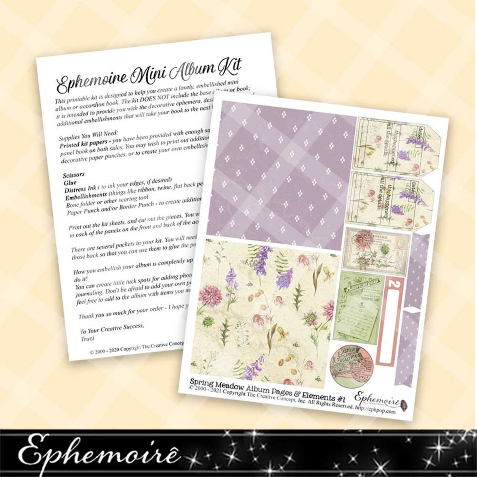 Printable MINI ALBUM Kit Spring Floral Printable Accordion - Etsy