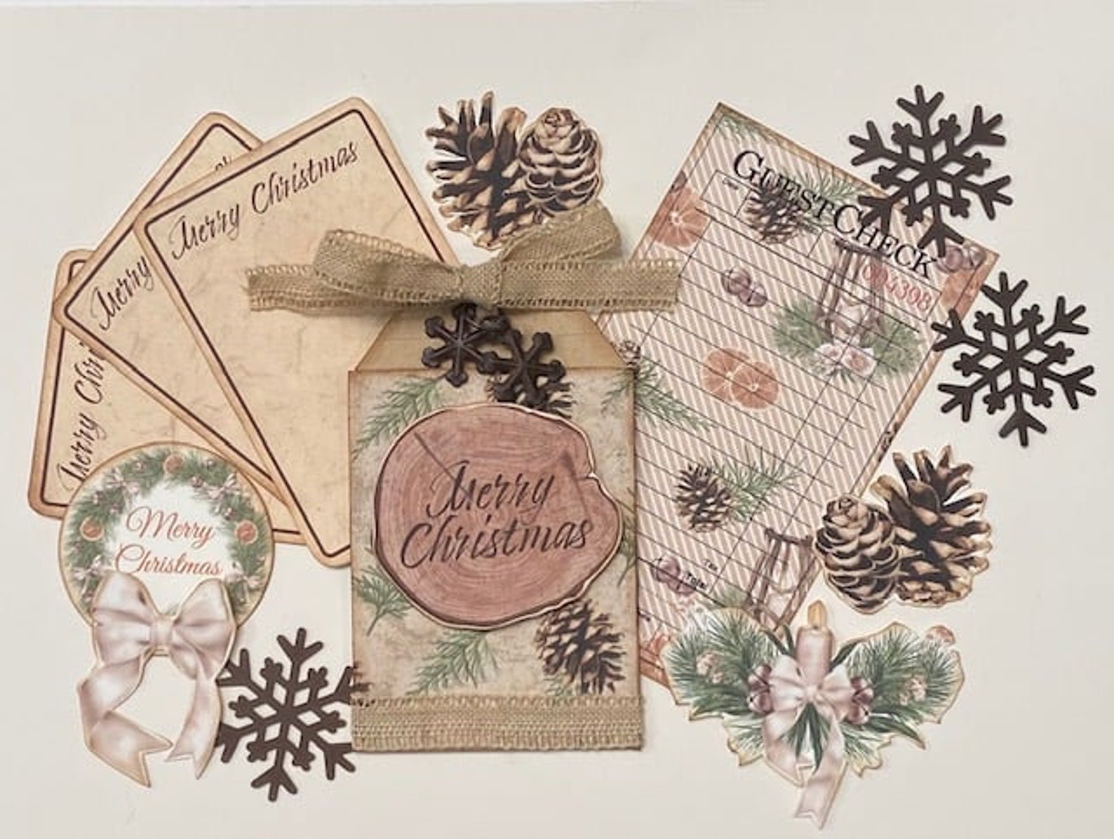 Printable TAG POCKET SET Woodland Christmas Tag Pockets - Etsy