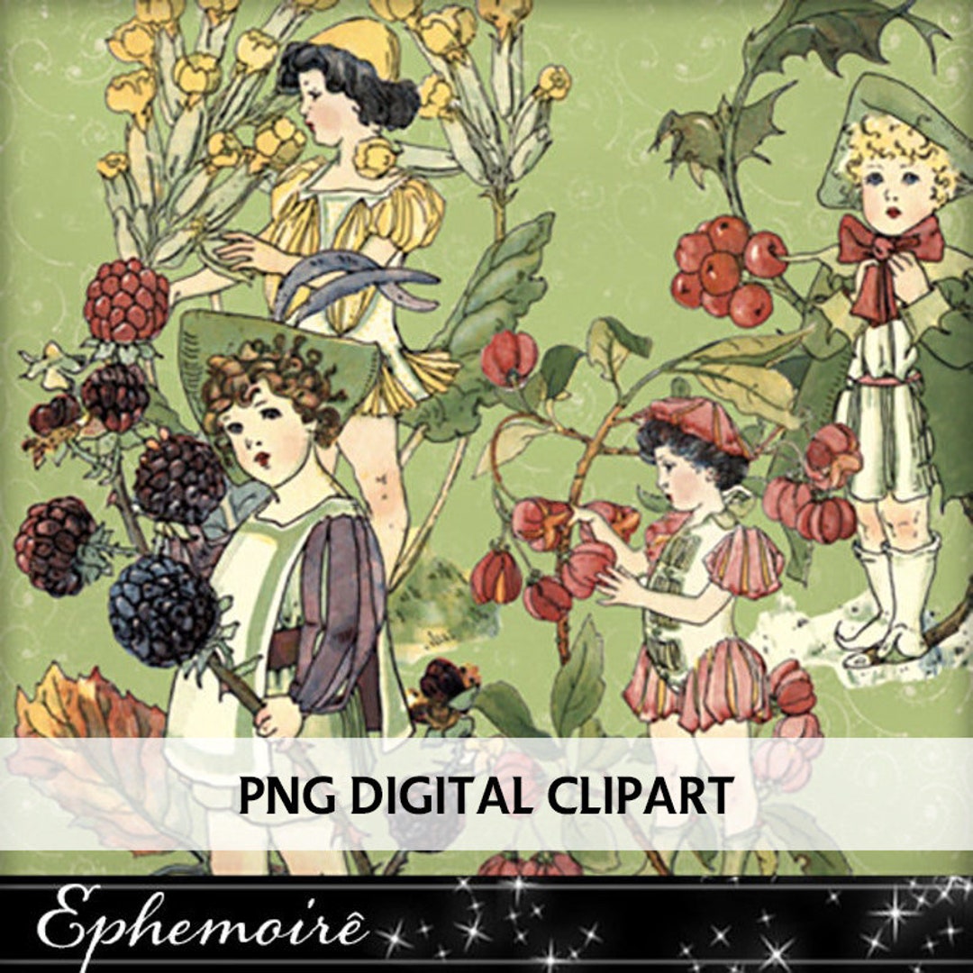 Digital Clipart Images Fairy Flower Children Digital Scrapbooking ...