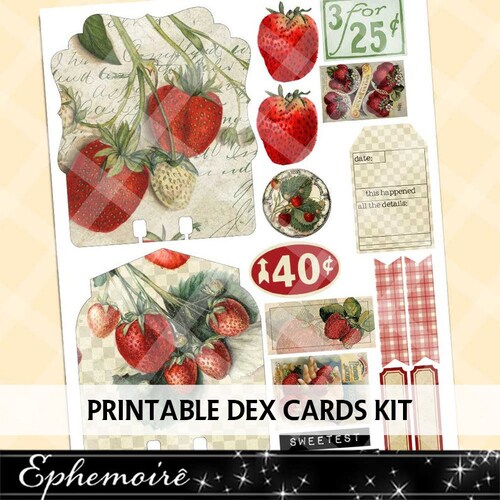 Digital Printable Dex Cards Printable Crafts Collage Sheet | Etsy