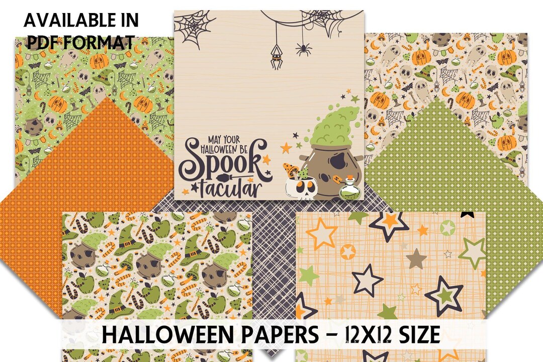 Digital Printable Papers SPOOKTACULAR Halloween Digital Scrapbooking ...