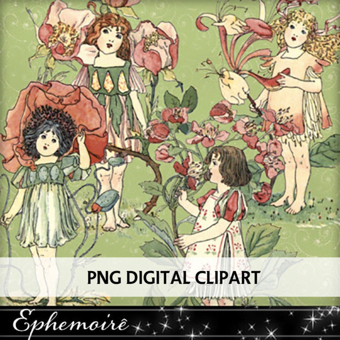 Digital Clipart Images - Fairy Flower Children - Digital Scrapbooking ...