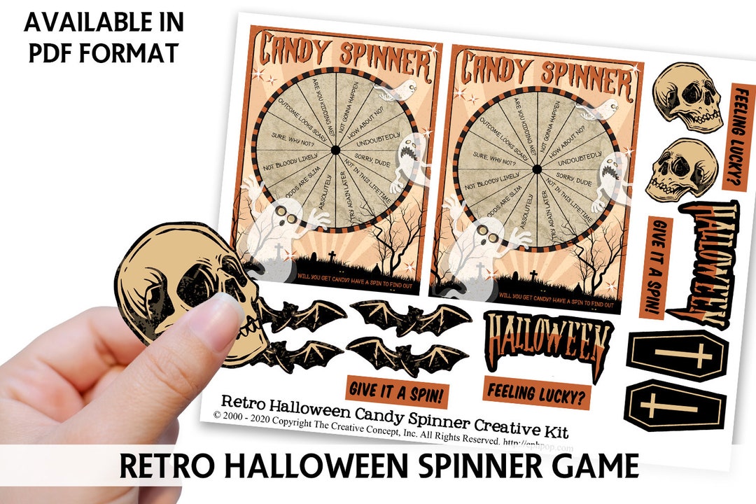 Vintage Halloween Spinner Game Retro Halloween Game Party Printable ...