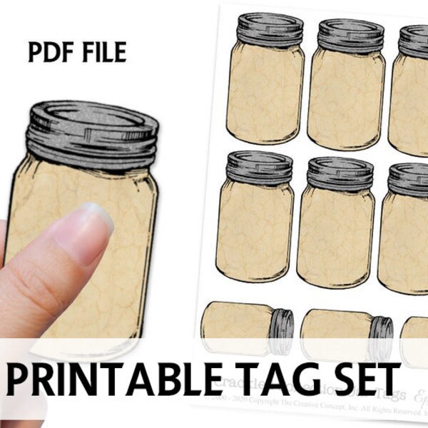 Mason Jar Tag - Etsy