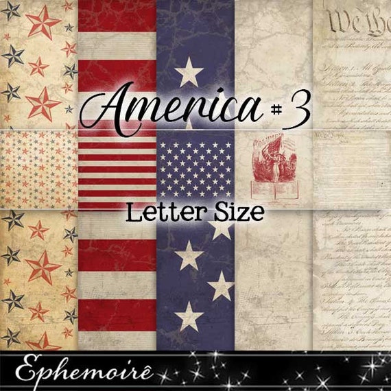 Digital Printable Papers AMERICA Patriotic July 4 - Etsy